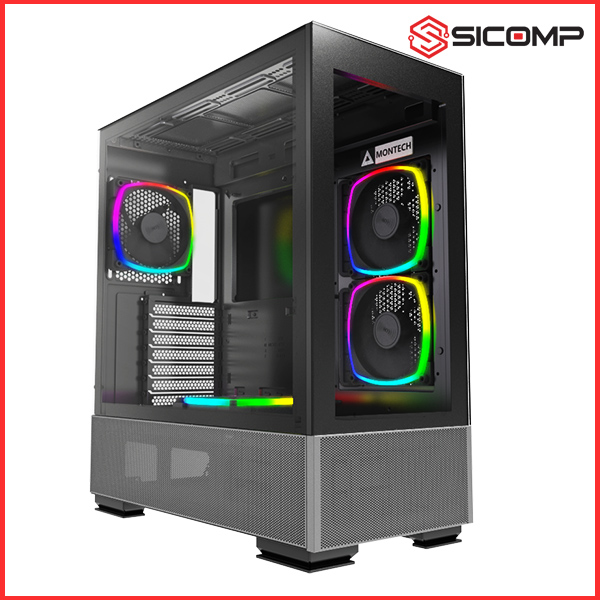 VỎ CASE MONTECH SKY TWO (ATX/ MID TOWER/ MÀU ĐEN/ 4 FAN ARGB)