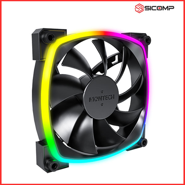 FAN CASE TẢN NHIỆT MONTECH AX 120 PWM BLACK (MÀU ĐEN/QUẠT THỔI)